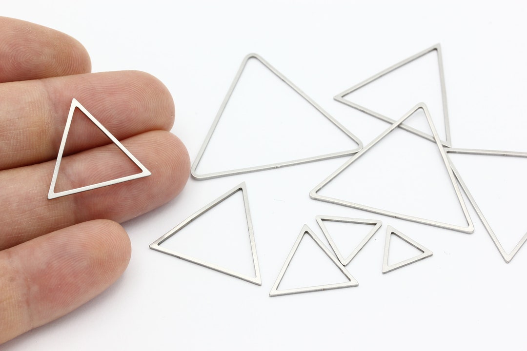 6 Pcs Stainless Steel Triangle Connector, Triangle Ring Charms, Blank ...