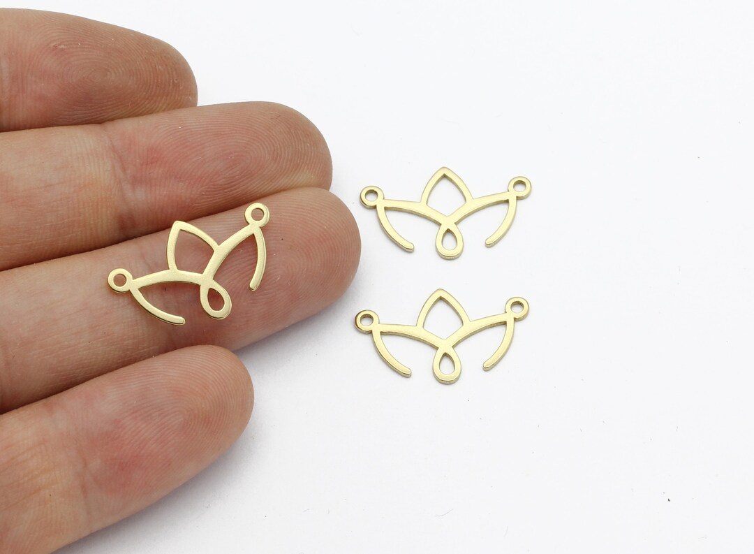 6 Pcs Raw Brass Lotus Connector, Lotus Flower Earrings, Yoga Meditation ...