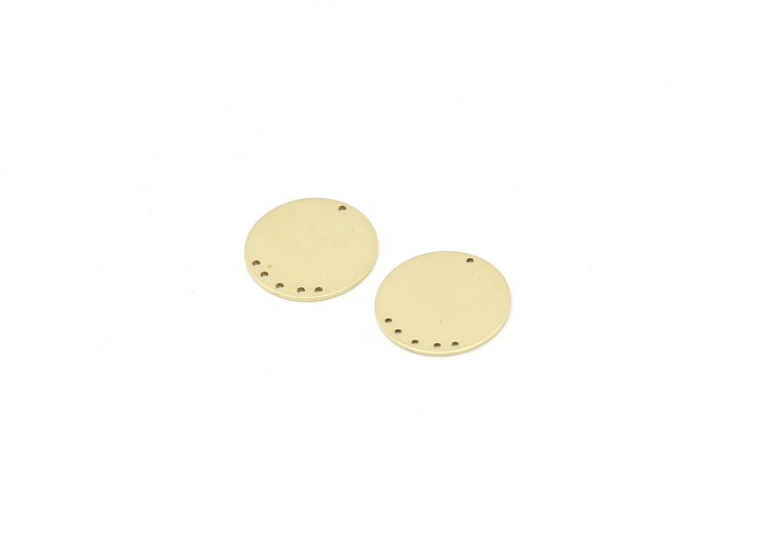 4 Pcs Raw Brass Round Connector, Brass Round Earring, Raw Geometric ...