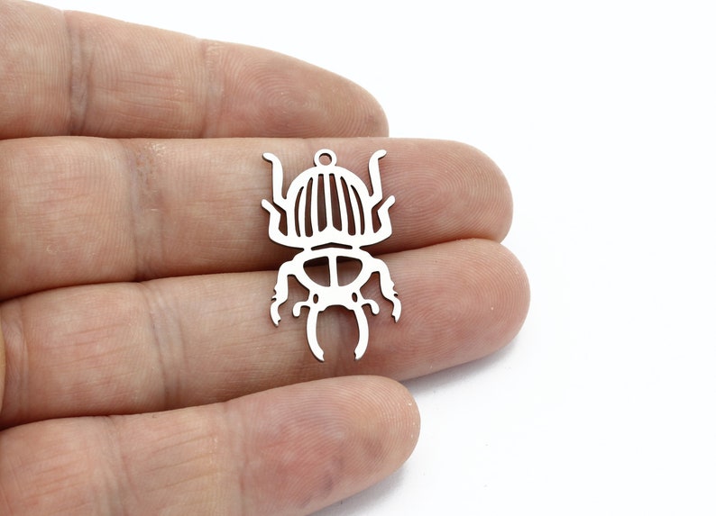 Stainless Steel Scarab Pendant, Bettle Charms, Scarab Earrings, Animal ...