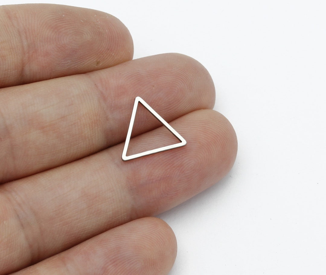 10 Pcs Stainless Steel Triangle Connector, Triangle Ring Charms, Blank ...