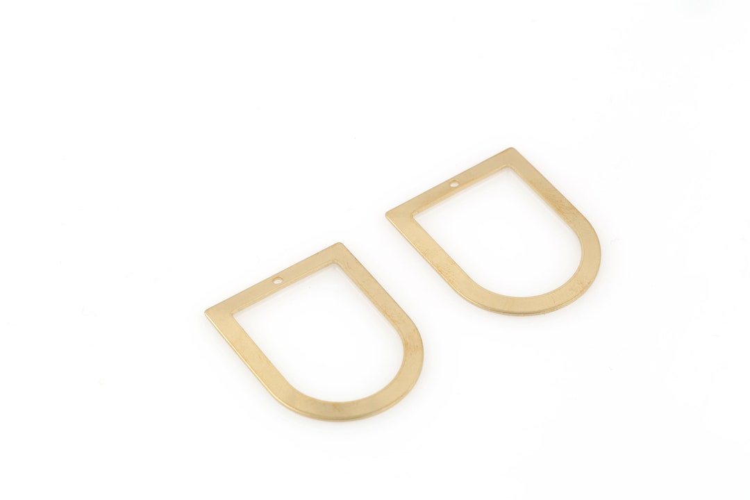 6 Pcs Raw Brass Arch D Shape Charm, D Shape Connector, Brass Geometric ...