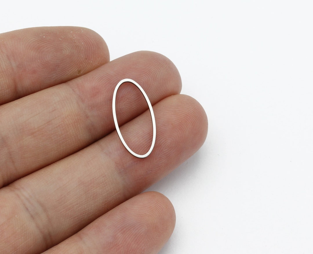 10 Pcs Stainless Steel Oval Link Charms, Oval Connector, Geometric Hoop ...