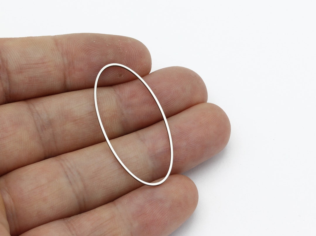 10 Pcs Stainless Steel Oval Link Charms, Oval Connector, Geometric Hoop ...