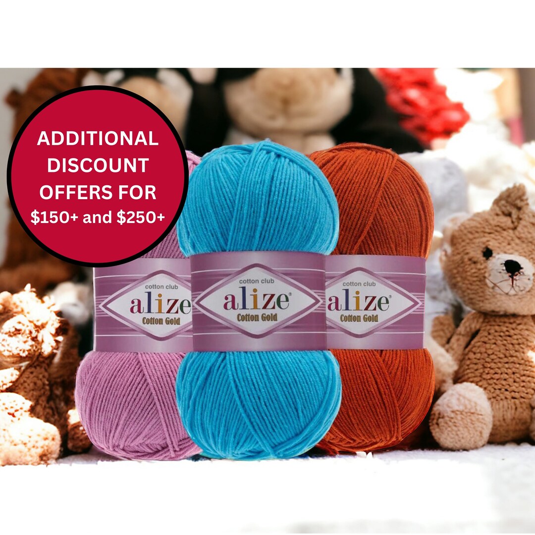 Alize Cotton Gold Yarn, Amigurumi Crochet Yarn, Ale Cotton Gold Yarn ...