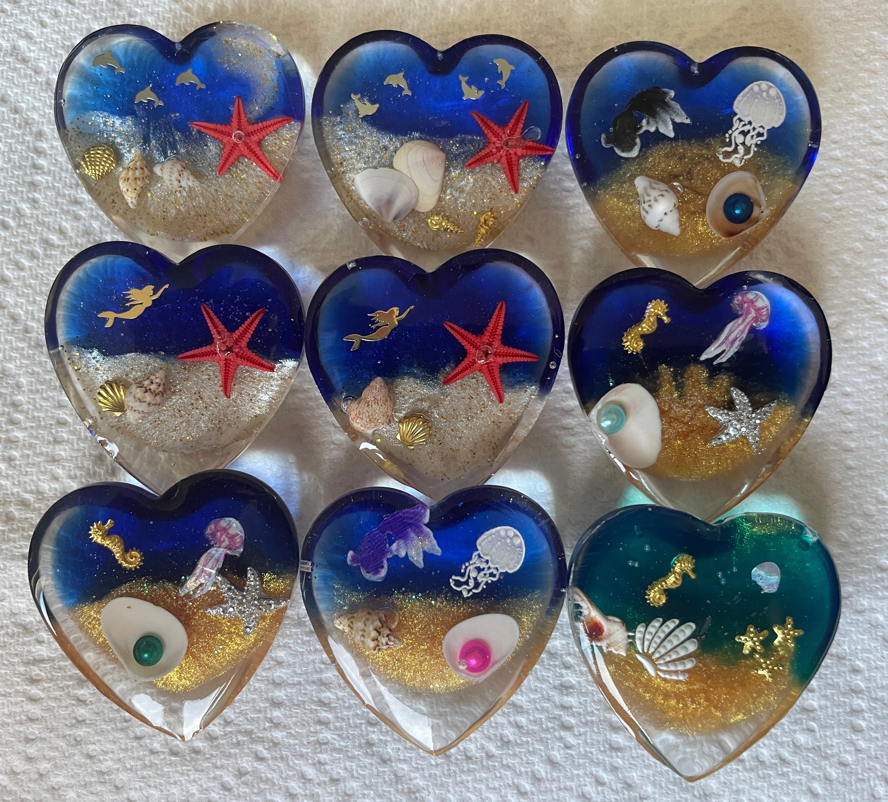 Handmade Pocket Hug, Ocean Sea Mermaid Starfish Shells, Calming Sensory ...