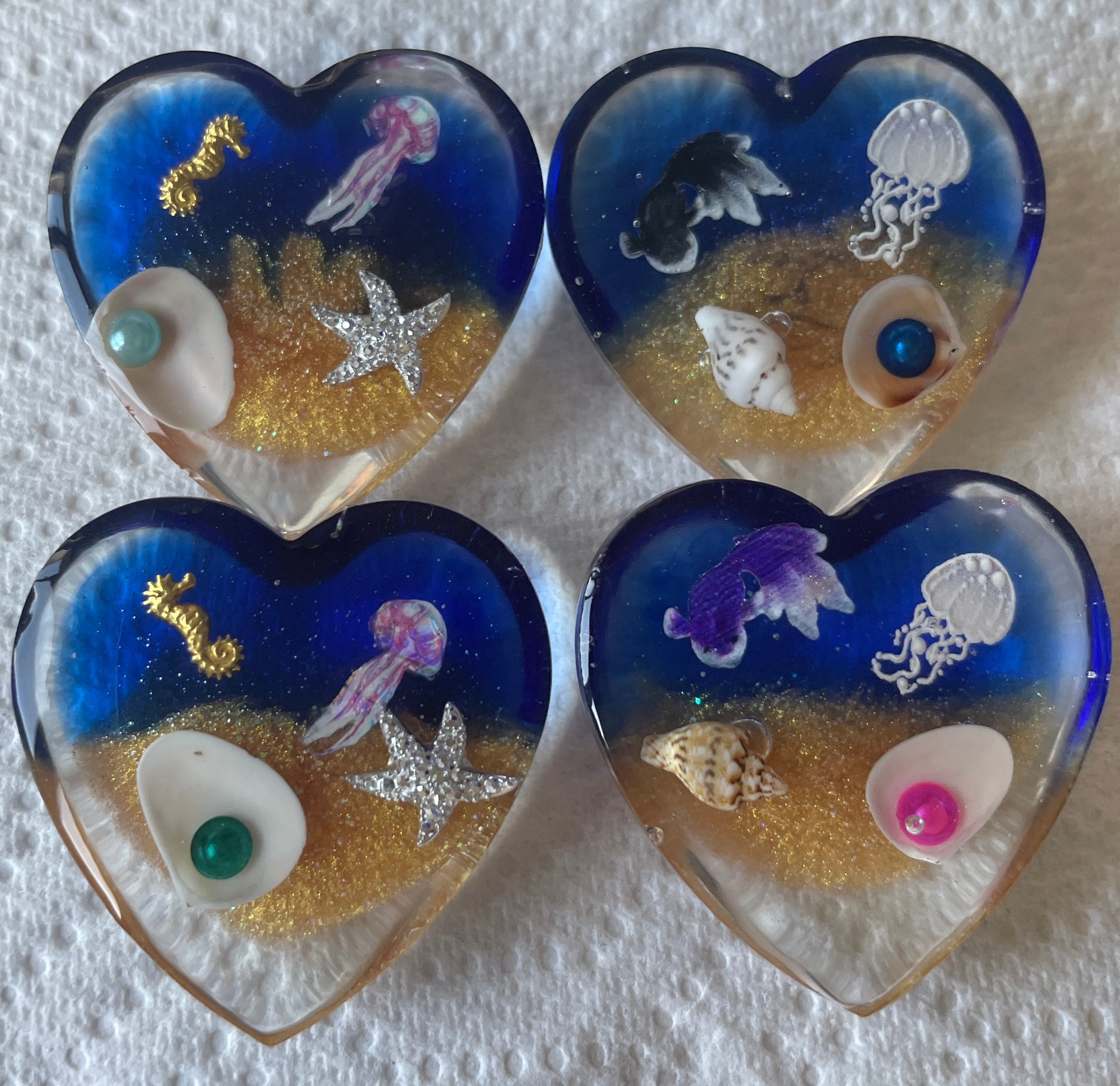 Handmade Pocket Hug, Ocean Sea Mermaid Starfish Shells, Calming Sensory ...