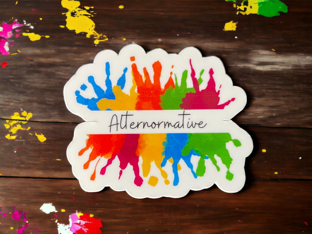 Vinyl Sticker With Rainbow Paint Splash, Autism Divergent Awareness ...