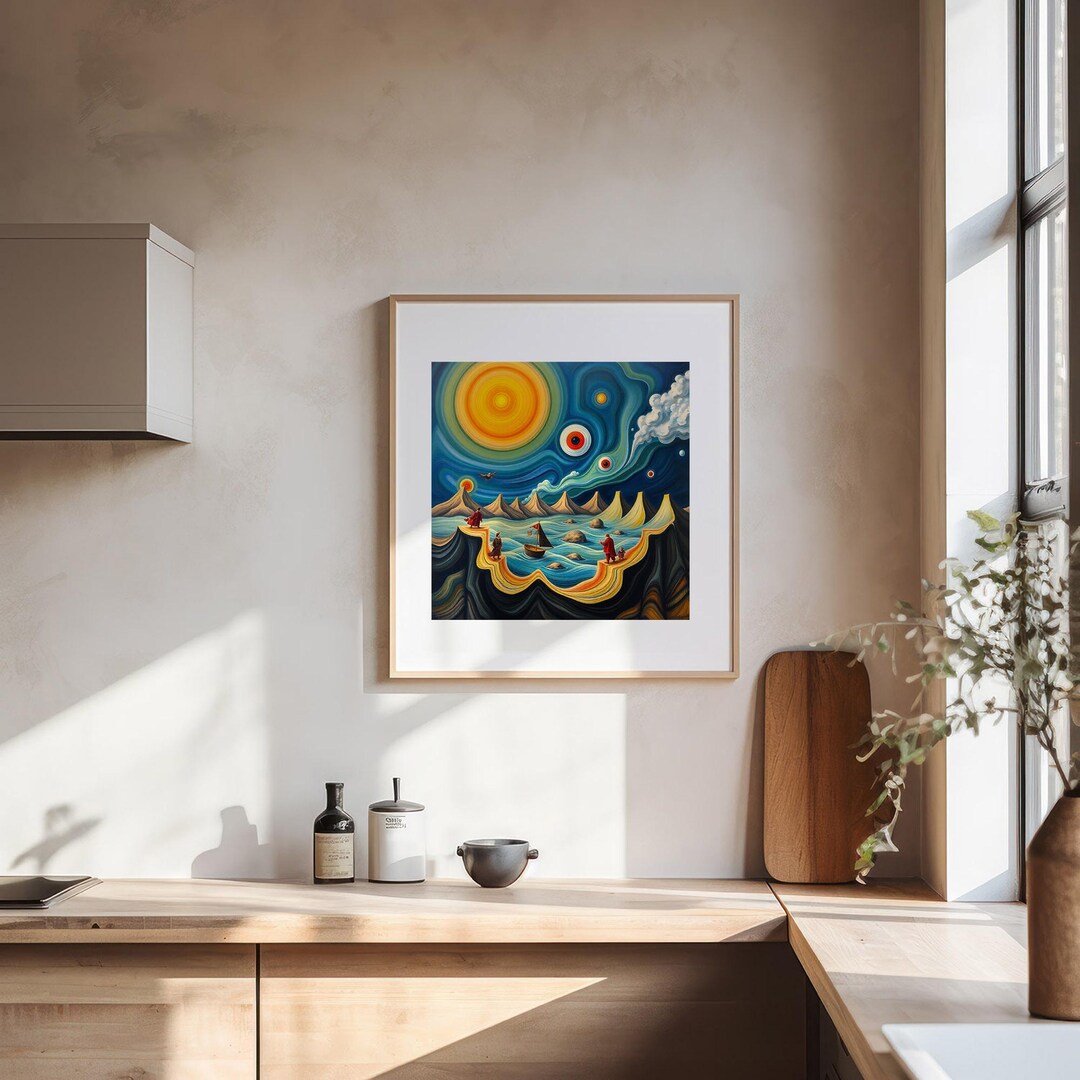 Ocean Side Cave, Dali Inspired Art, Landscape, Quirky Design, Alternate ...