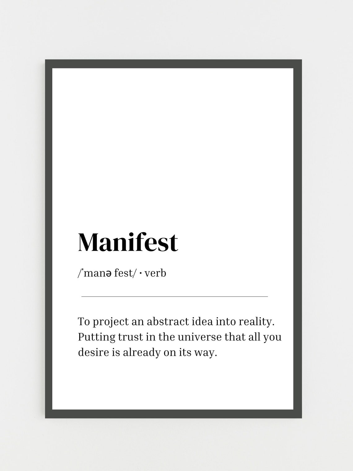 Manifest Definition, Text, Contemporary, Simple Design, Sophisticated ...