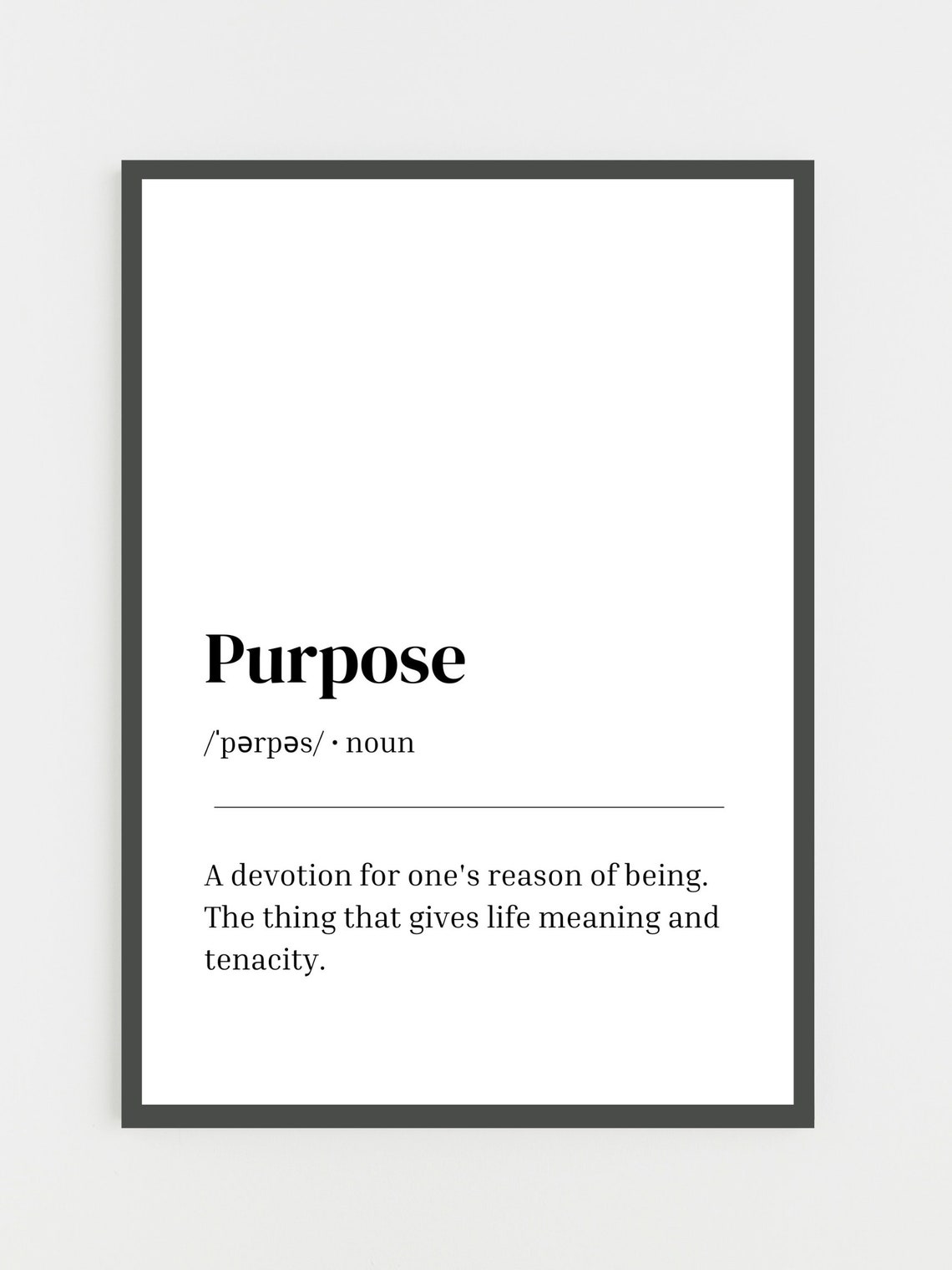Purpose Definition, Text, Art, Simple, Contemporary, Decor, Printable ...