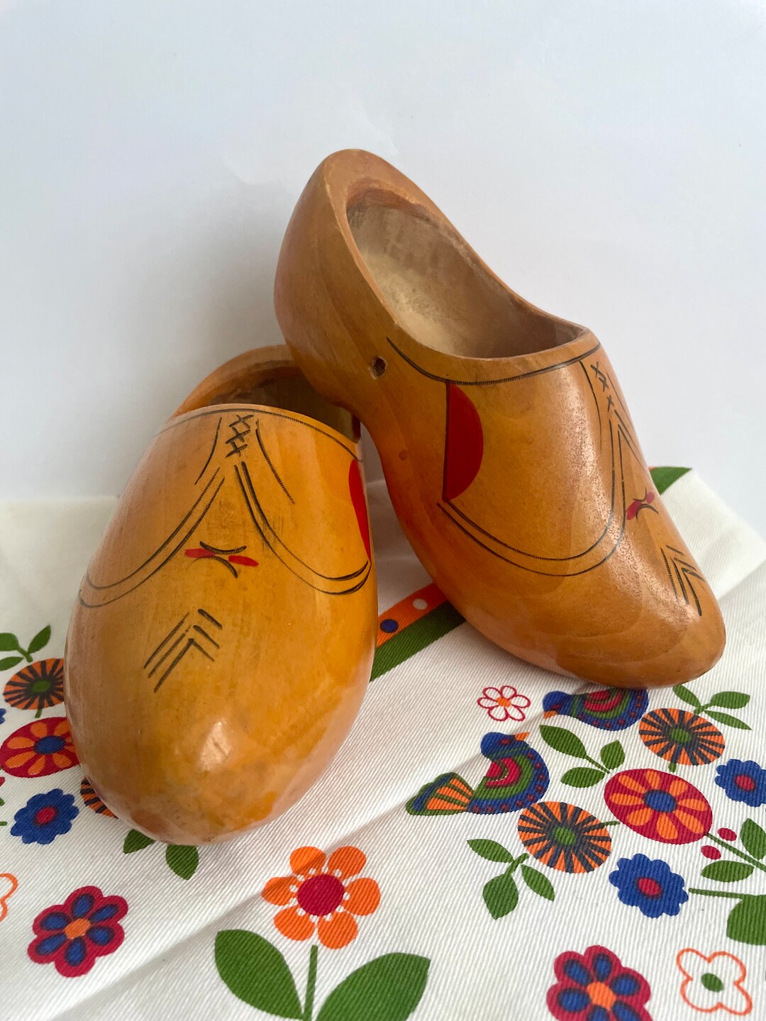 Honeymoon Souvenirs / Traditional Dutch Peasant Clogs Made of Painted ...