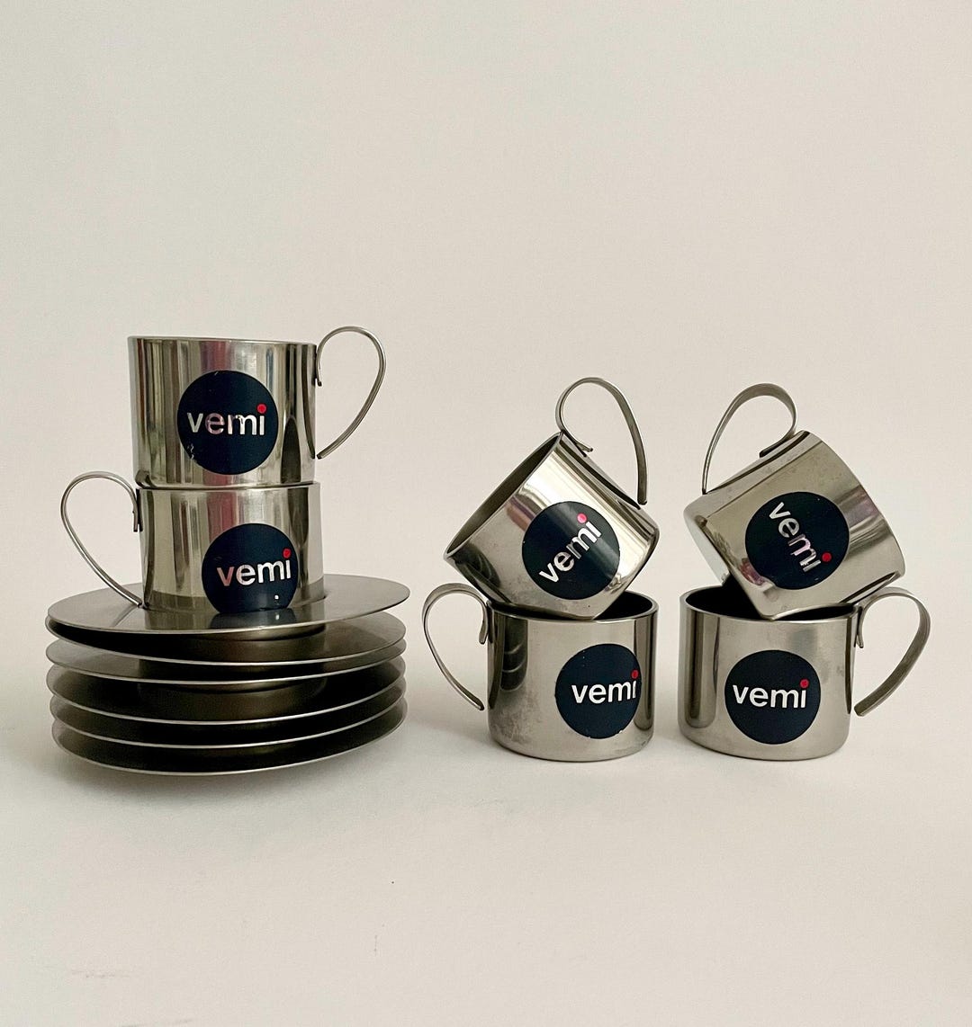 Italian Design Espresso Coffee Set / Vemi Brand in 18/10 Stainless ...