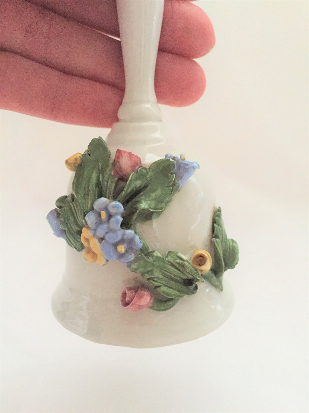 1950s Hand Painted Ceramic Bell Table Bell Mid Century Italian Ceramic ...