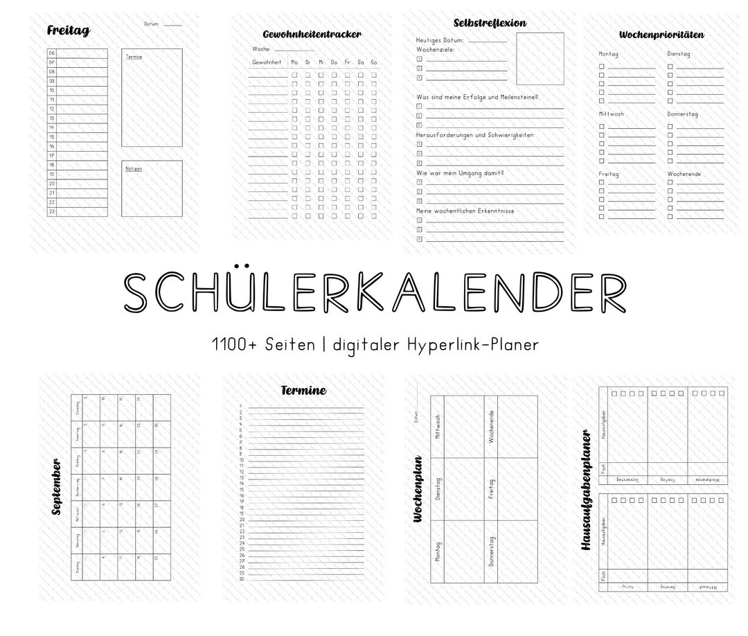 Digital Student Planner 2023 2024 With Hyperlinks Goodnotes - Etsy