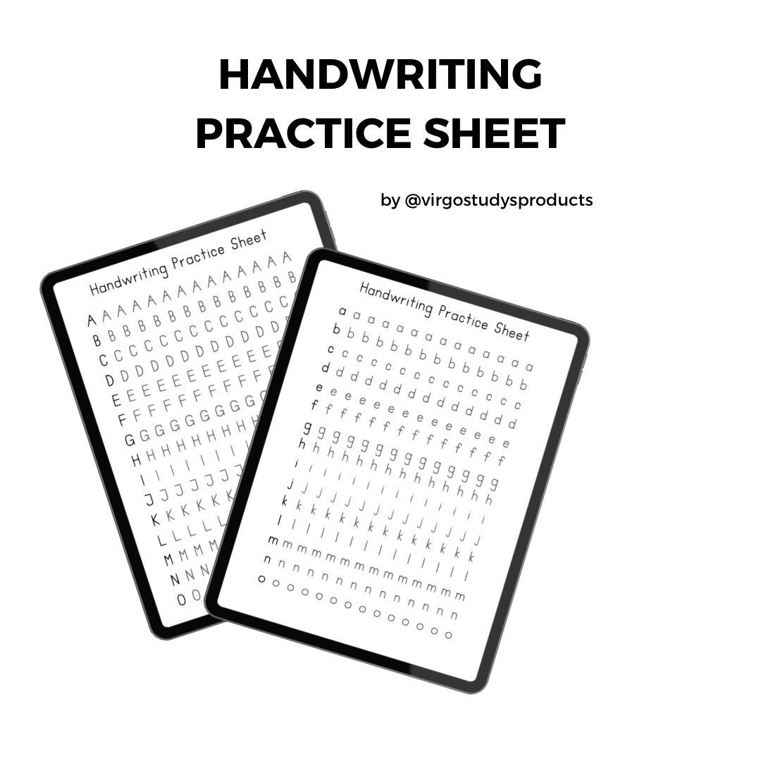 Handwriting Practice Sheets Printables - DIN A4 and DIN A5 - 130 Pages ...