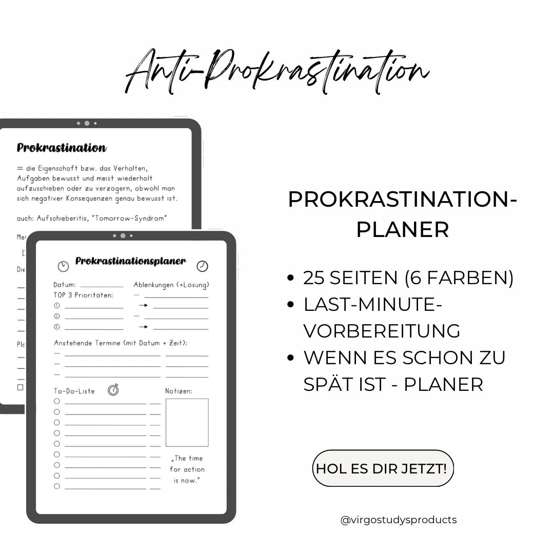 Anti Procrastination Planner Digital Anti-procrastination Planner for ...
