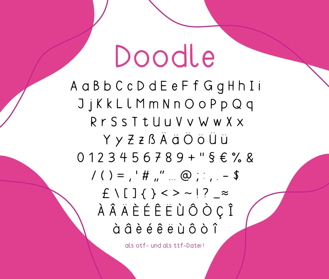 Font Doodle Font Typeface Ipad / Tablet Planning - Etsy