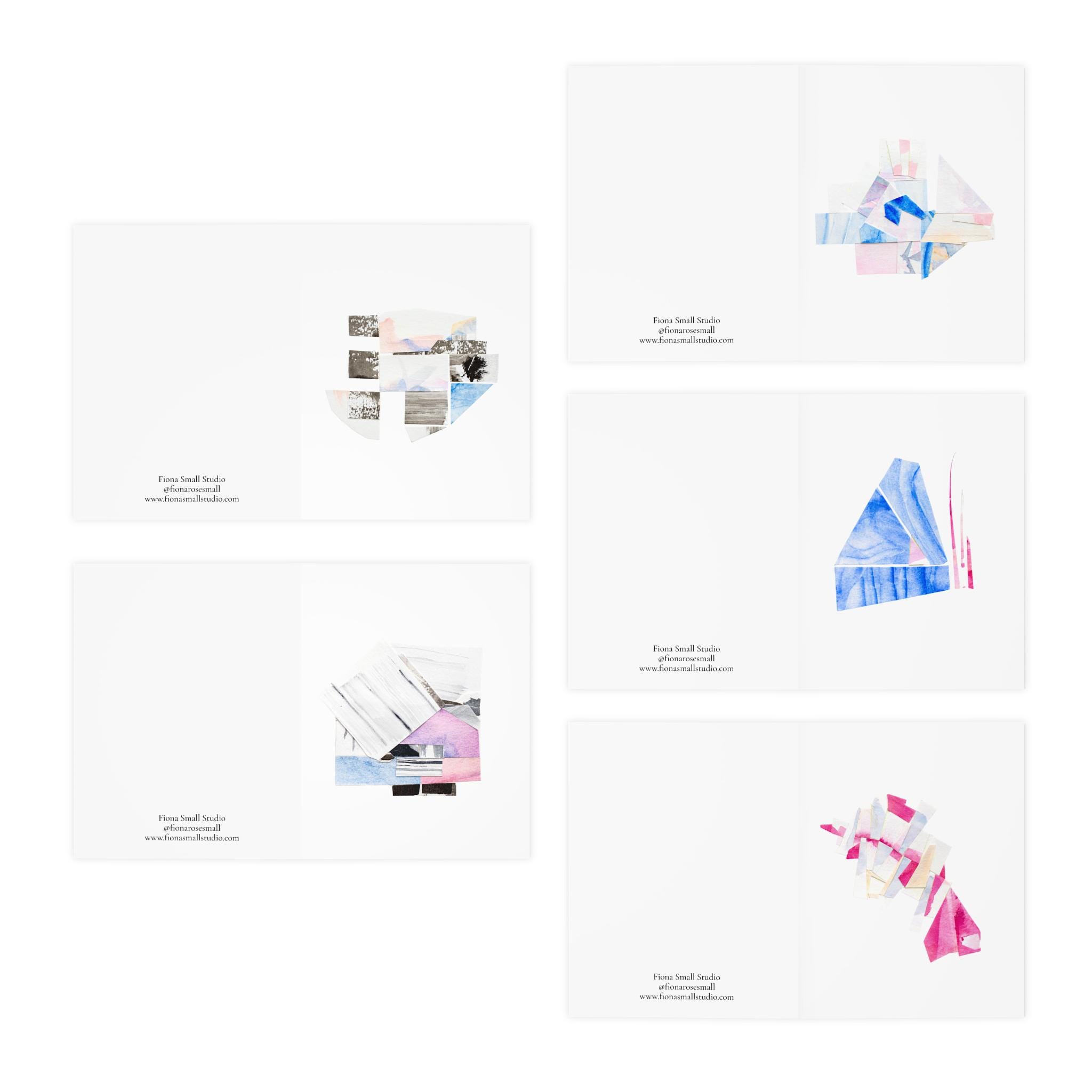 Watercolor Collage Multi-design Greeting Cards 5-pack - Etsy