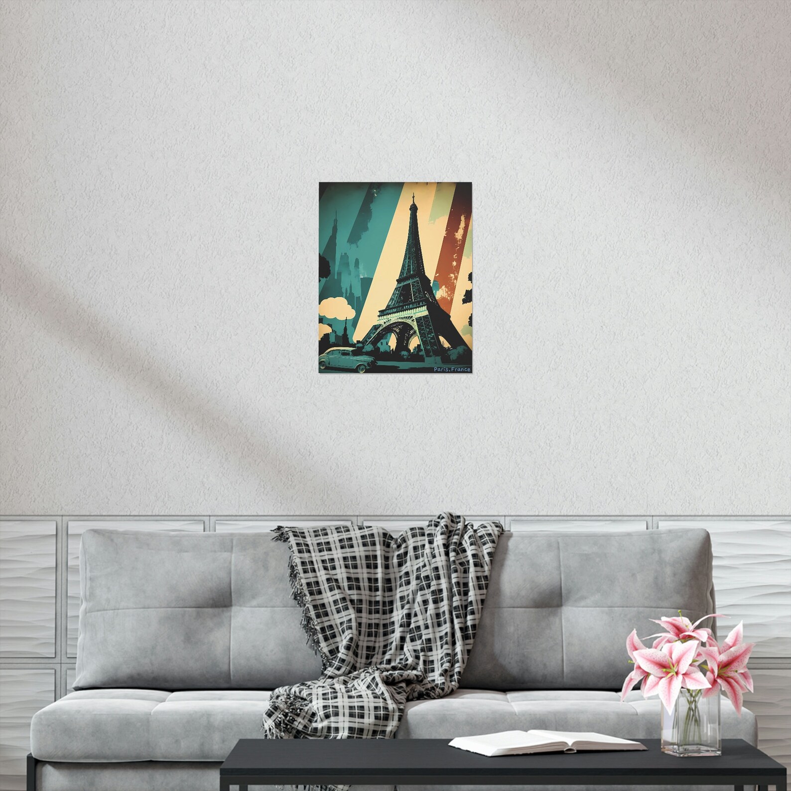 Paris Eiffel Tower Poster, Travel Poster AI Generated Art Print ...
