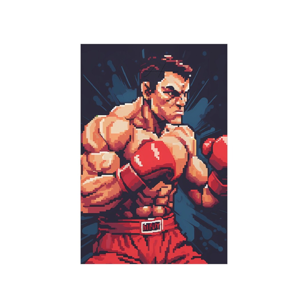 Retro Fighting Game Character Poster Pixel Wall Art - Etsy