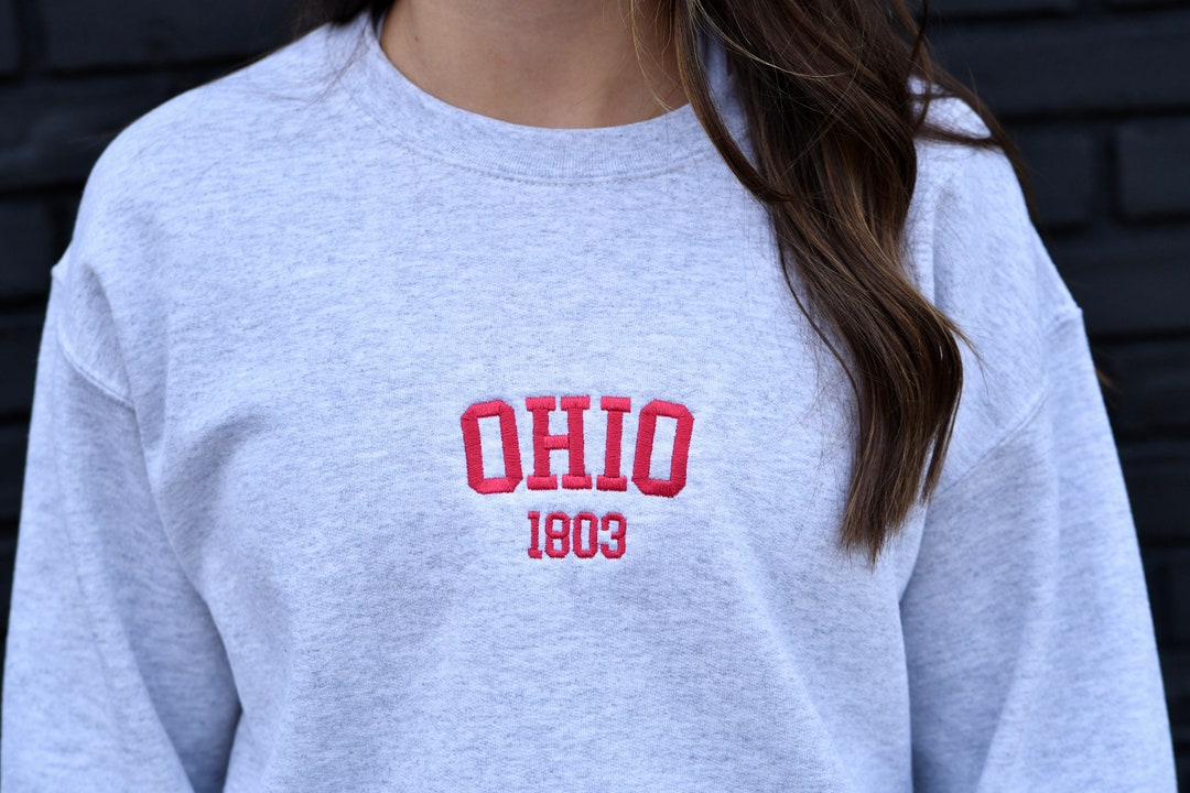 Embroidered Ohio Sweatshirt | Ohio Crewneck | Ohio Sweatshirt | Ohio ...