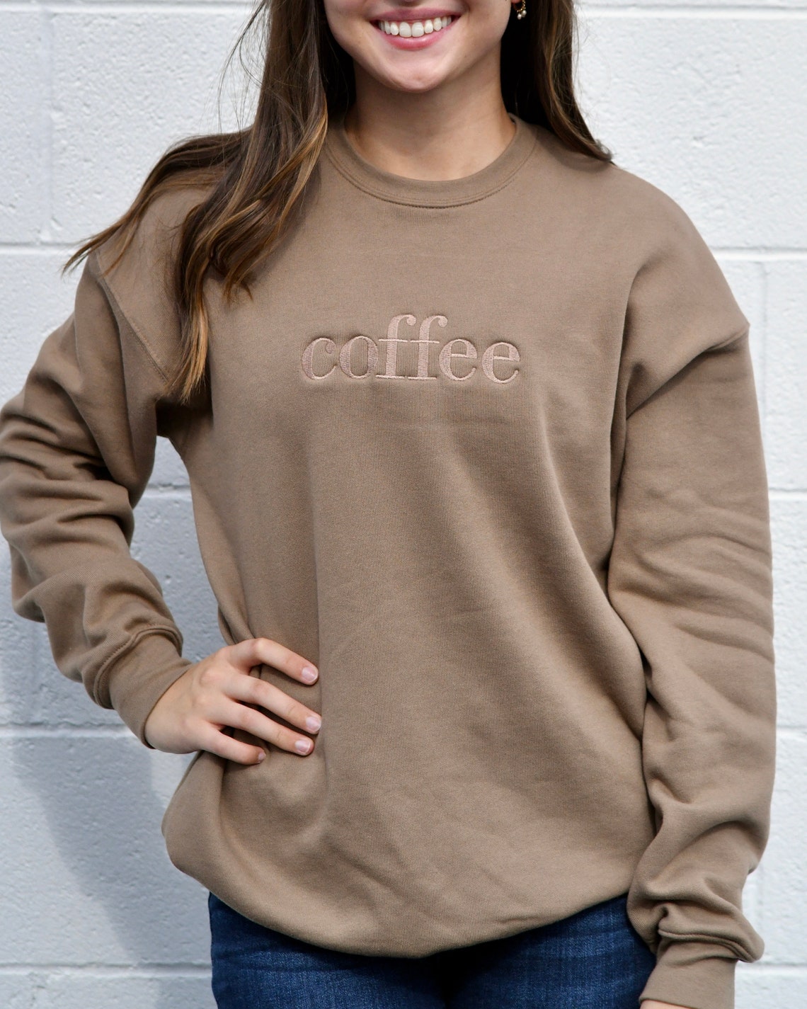 Coffee Sweatshirt | Coffee | Coffee Lover Gift | Embroidered Crewneck ...