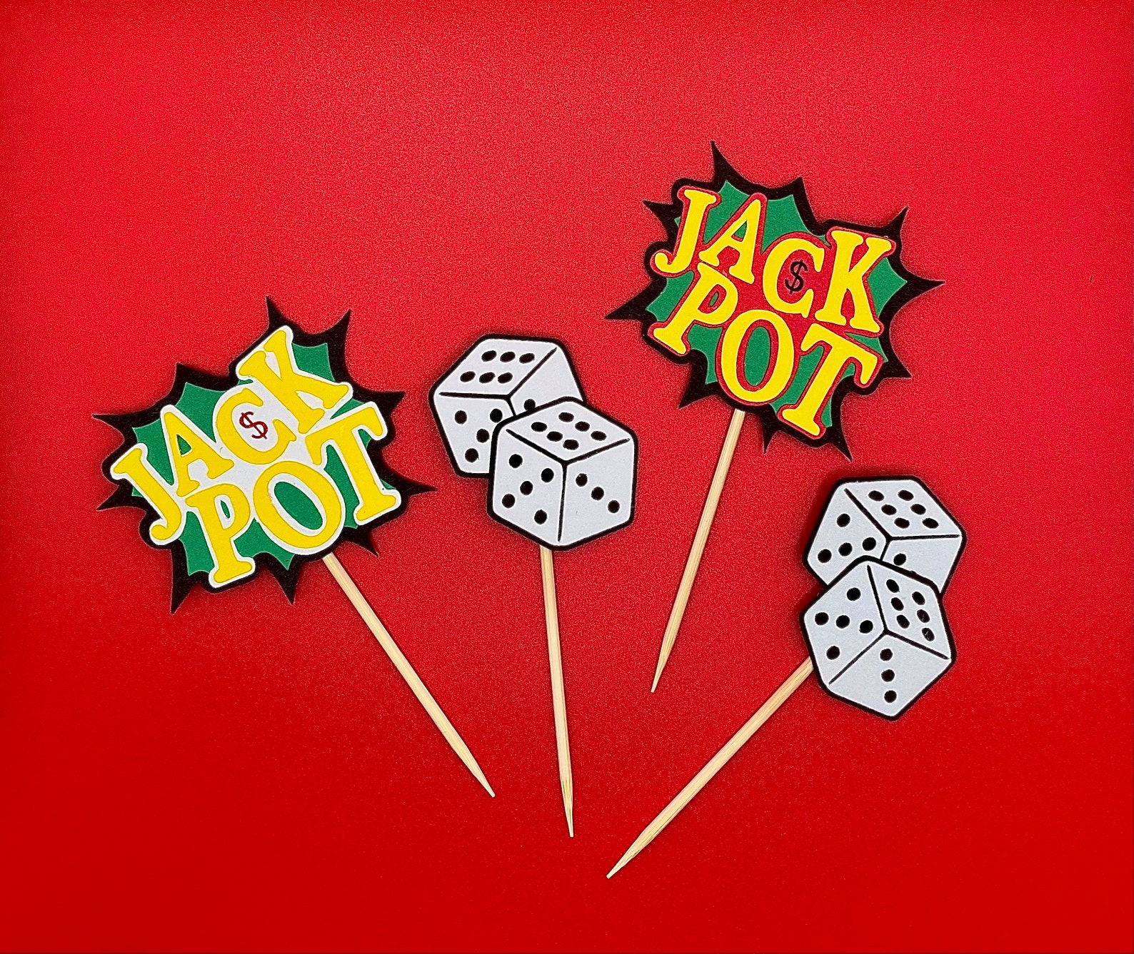 Casino Slot Machine Cupcake Toppers Cake Toppers Deck of Cards Poker ...