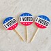 I Voted Voting Day Cupcake Toppers Cake Toppers Red White Blue Stars ...