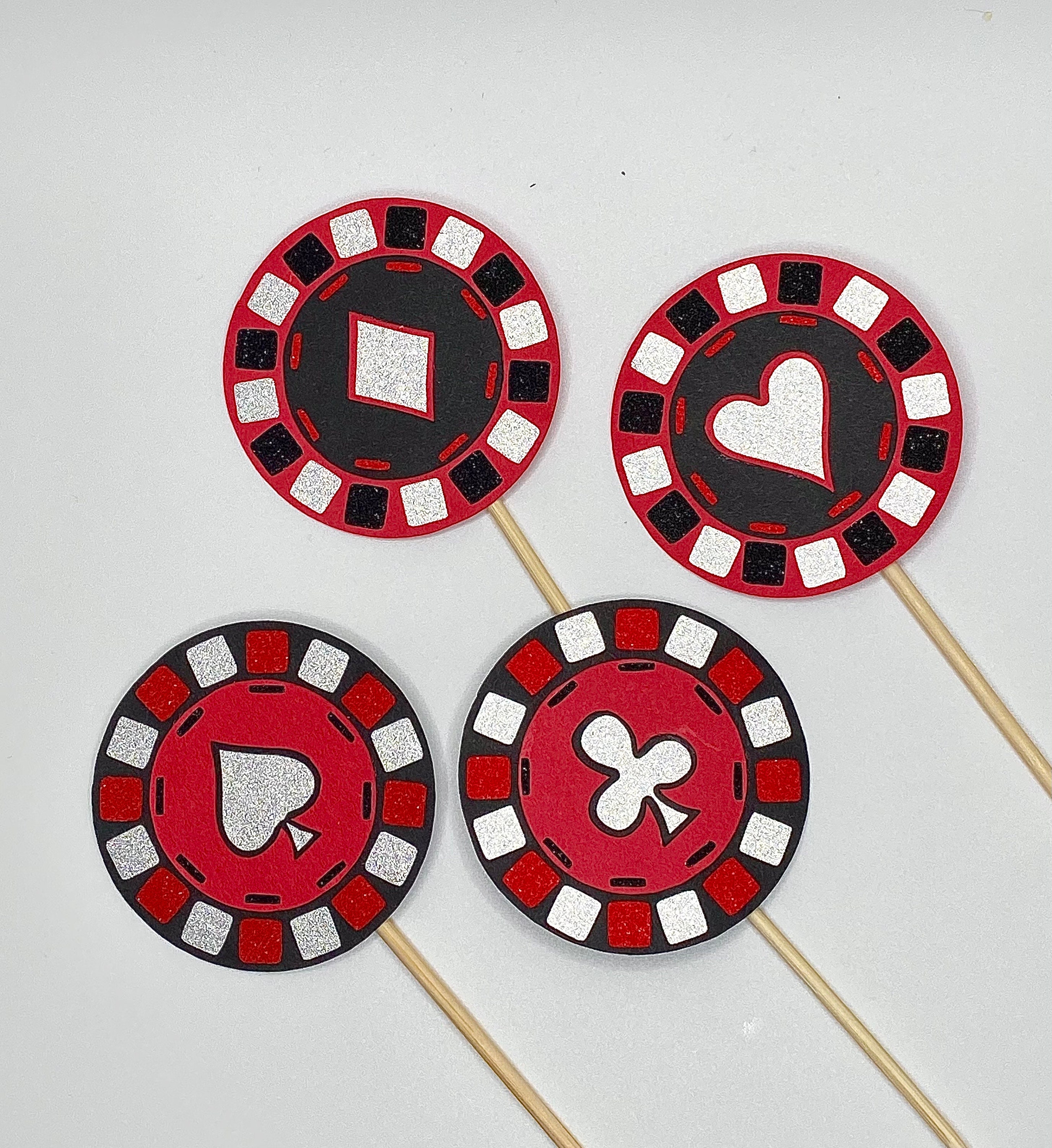 Casino Slot Machine Cupcake Toppers Cake Toppers Deck of Cards Poker ...