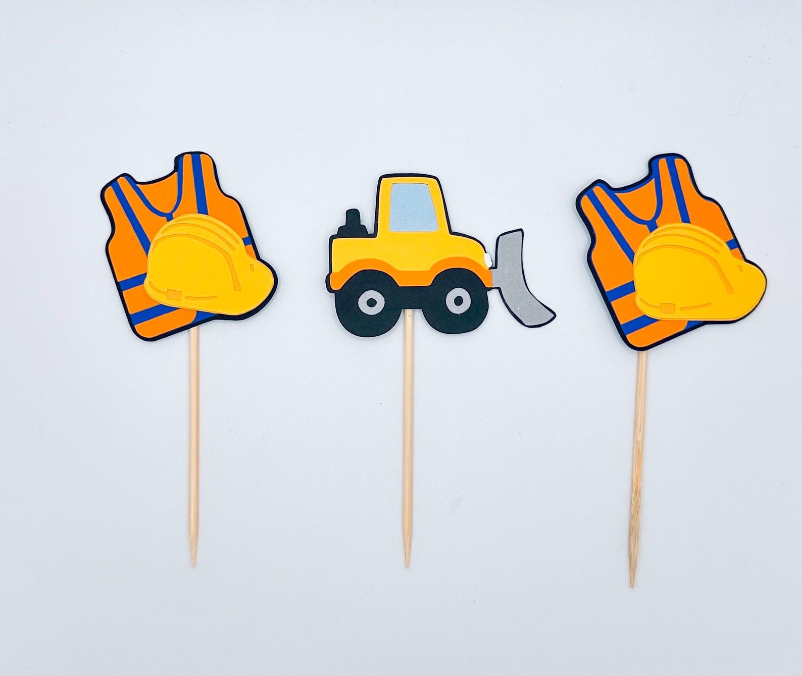 Construction Party Birthday Cupcake Toppers Construction Vehicles Signs ...