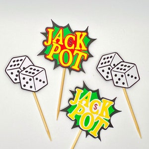 Casino Slot Machine Cupcake Toppers Cake Toppers Deck of Cards Poker ...