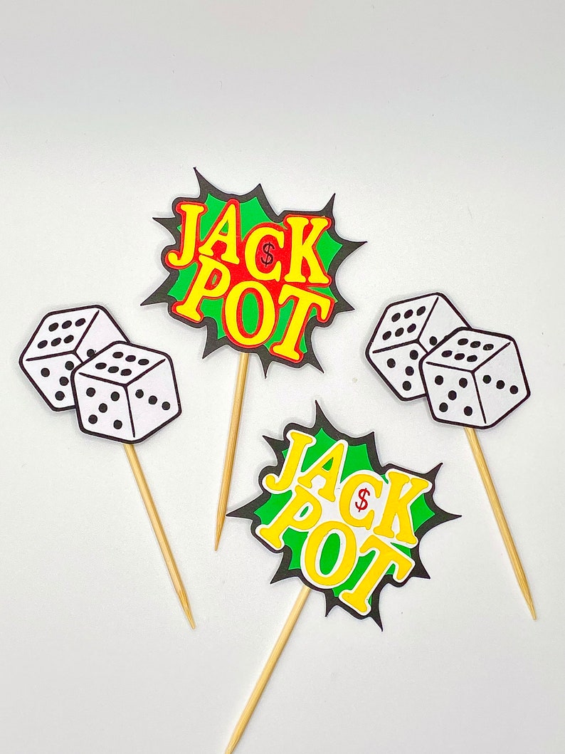Casino Slot Machine Cupcake Toppers Cake Toppers Deck of Cards Poker ...