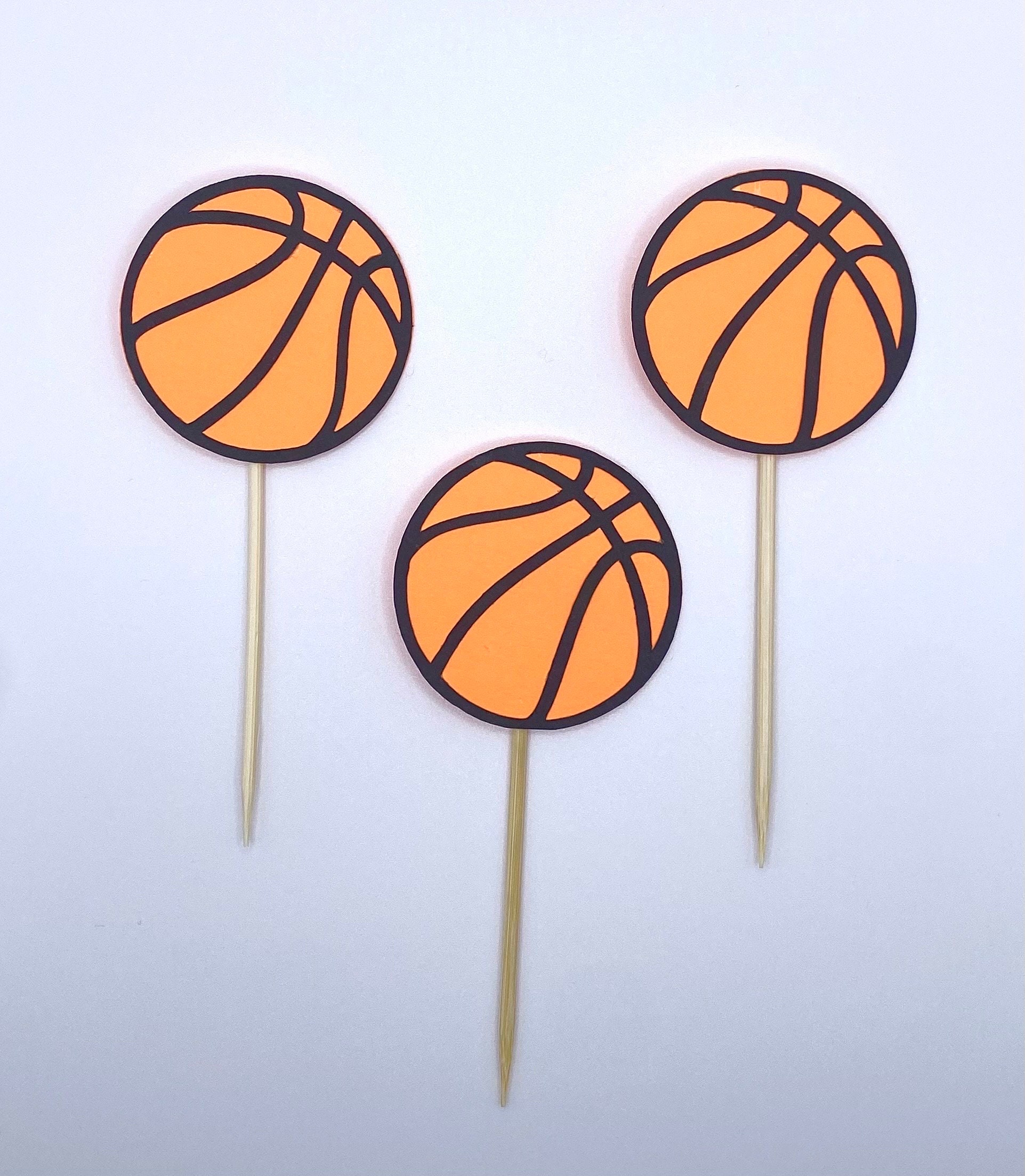 Sports Balls Birthday Cupcake Toppers Soccer Football Basketball ...