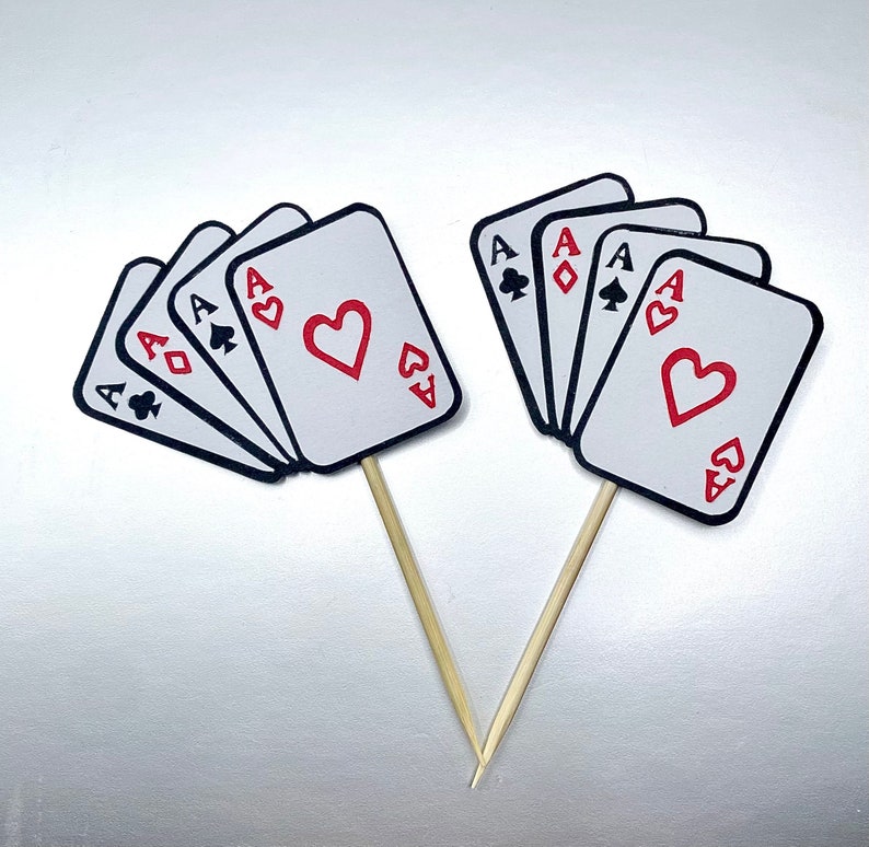 Casino Slot Machine Cupcake Toppers Cake Toppers Deck of Cards Poker ...