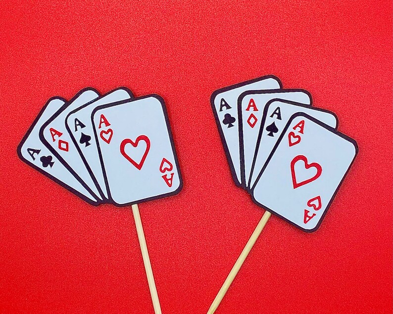 Casino Slot Machine Cupcake Toppers Cake Toppers Deck of Cards Poker ...