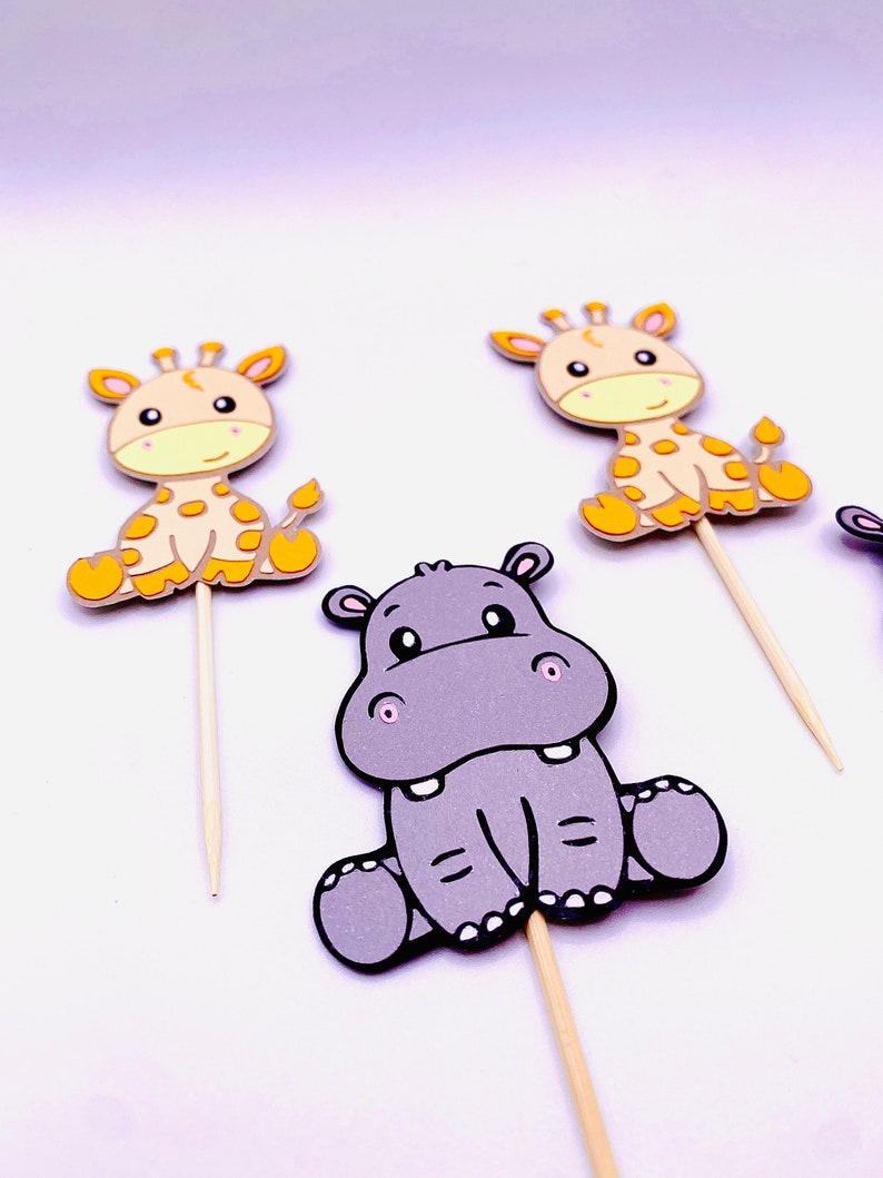 Safari Animals Cupcake Toppers, Baby Shower Cake Decorations - Etsy