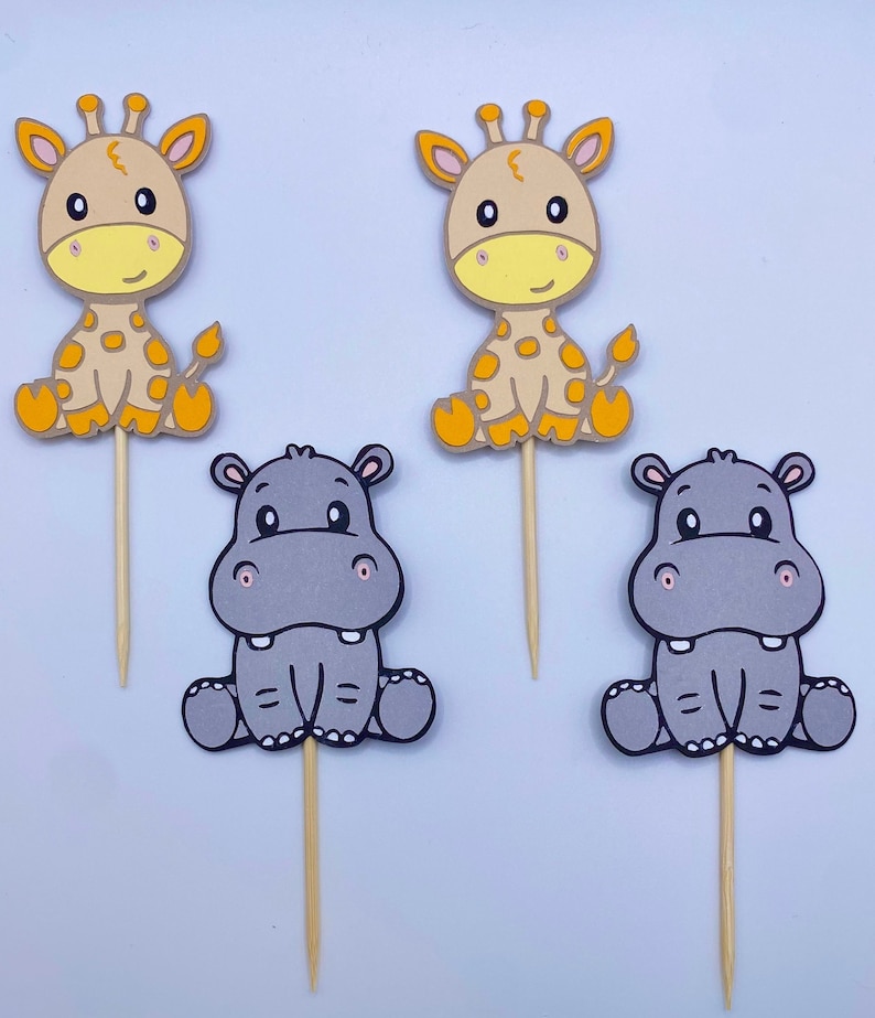 Safari Animals Cupcake Toppers, Baby Shower Cake Decorations - Etsy