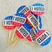 I Voted Voting Day Cupcake Toppers Cake Toppers Red White Blue Stars ...