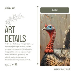 Vintage Turkey Art Print Fall Autumn Thanksgiving Holiday Wall Art ...