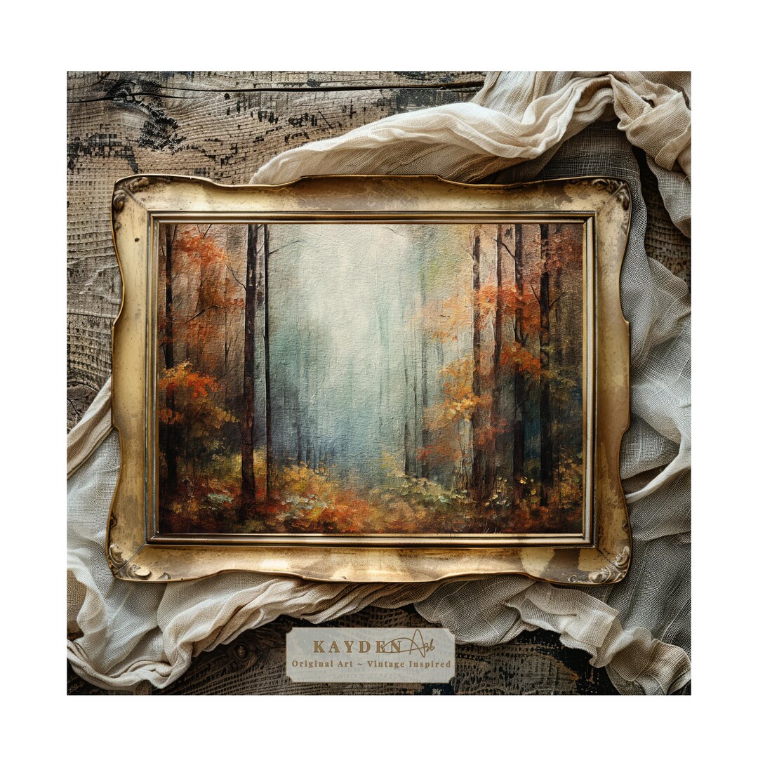 Timeless Autumn, Woodland Scene, Printable Wall Art, Fall Colors ...