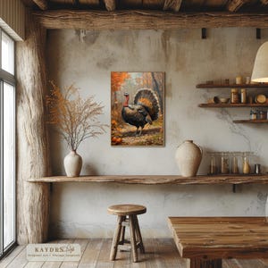 Vintage Turkey Art Print Fall Autumn Thanksgiving Holiday Wall Art ...