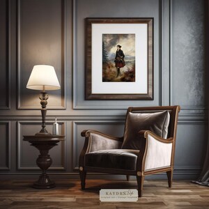 A Lass in the Scottish Highlands Landscape, Scotswoman, Kilt, Vintage ...