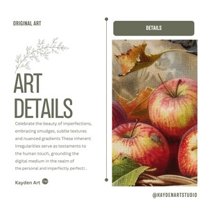 Autumn Apple Picking Art Print, Apple Tree, Farmhouse Painting, Vintage ...