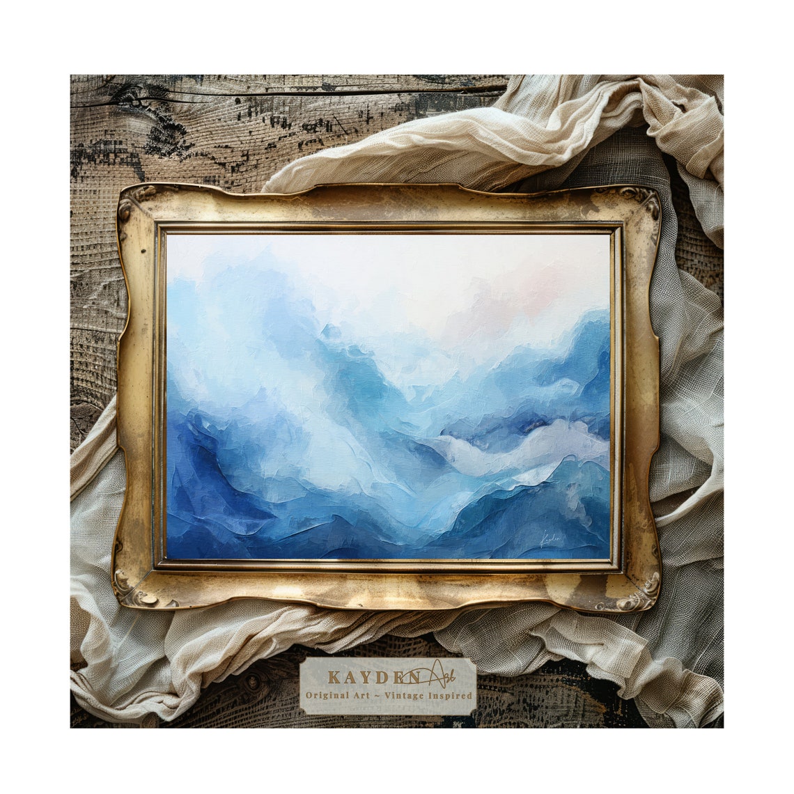 Blue Bliss Ocean Waves Abstract, Digital Art Print, Downloadable, Self ...
