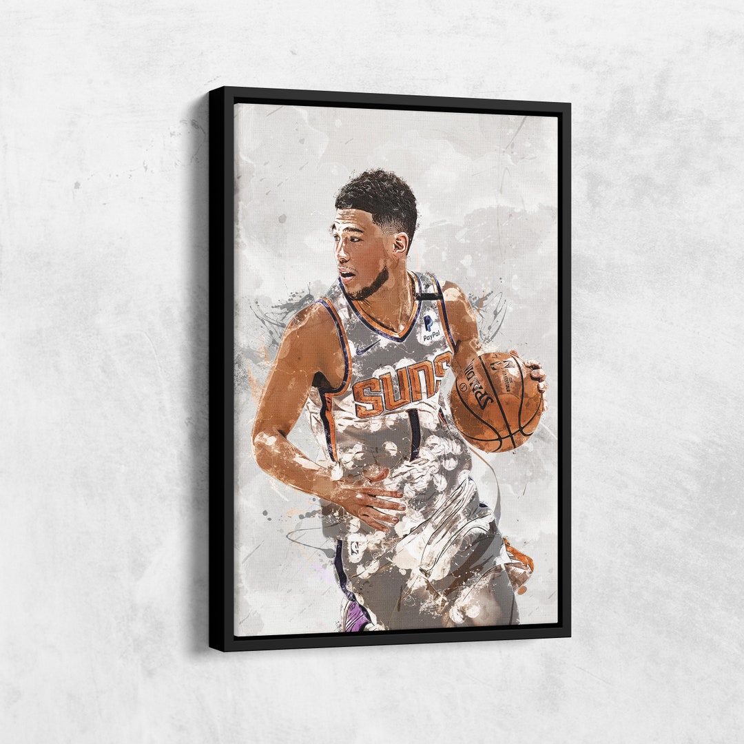 Devin Booker Poster, Phoenix Suns Canvas Print, NBA Poster, Framed ...