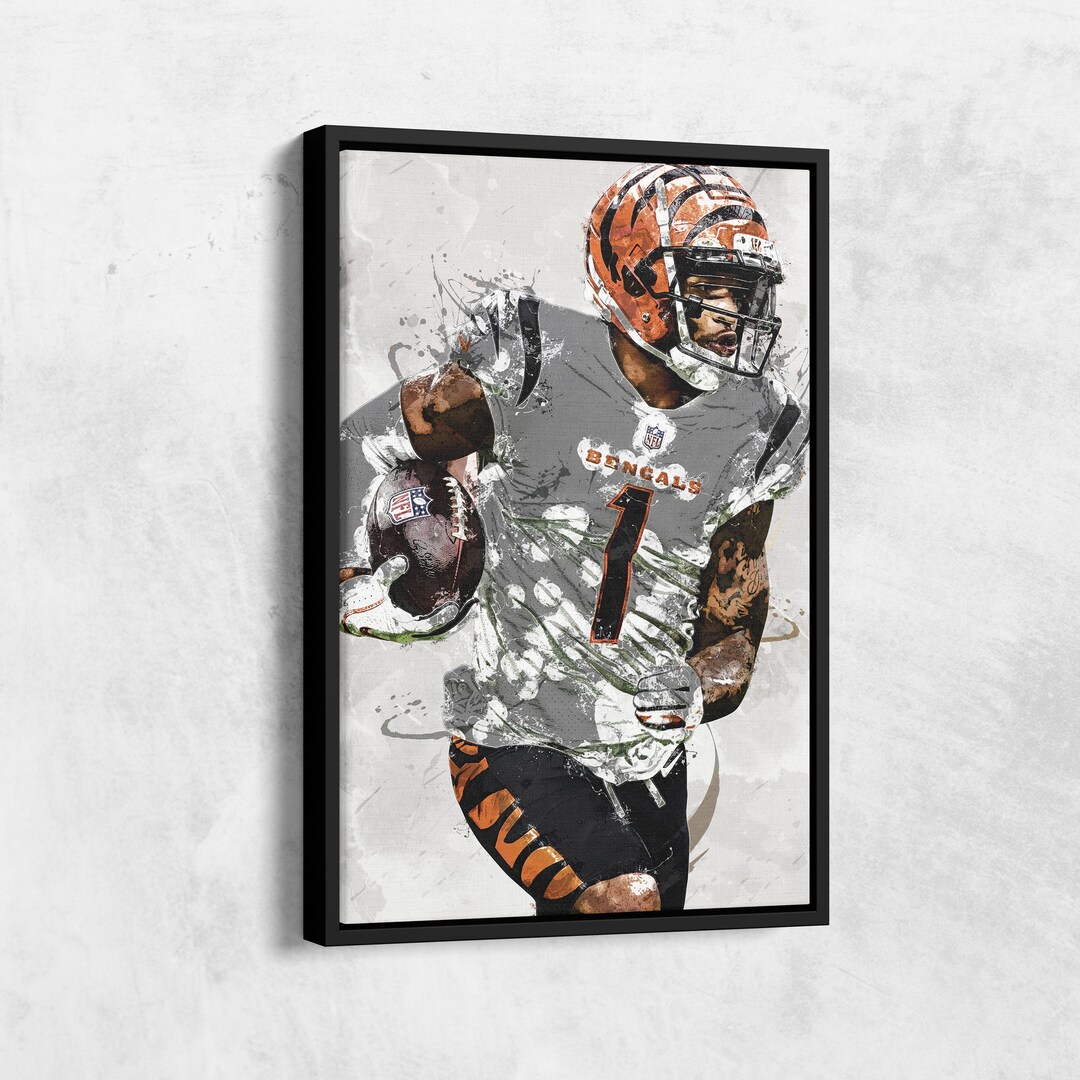 Ja'marr Chase Poster, Cincinnati Bengals Canvas Print, NFL Poster ...