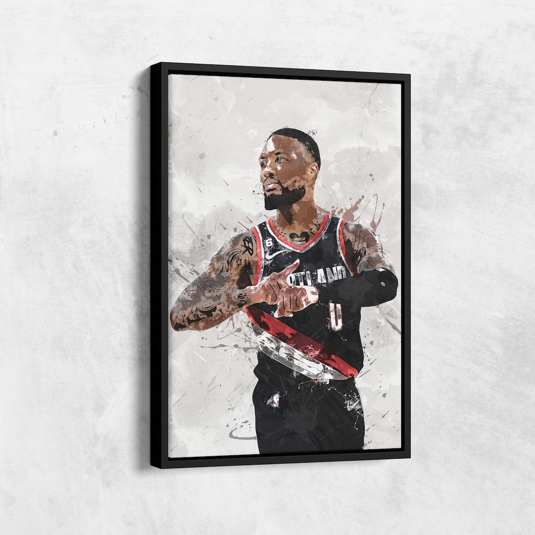 Damian Lillard Poster, Portland Trail Blazers, Canvas Print, Framed ...