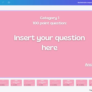 Jeopardy Editable Canva Template | Jeoparty | Bachelorette Party ...