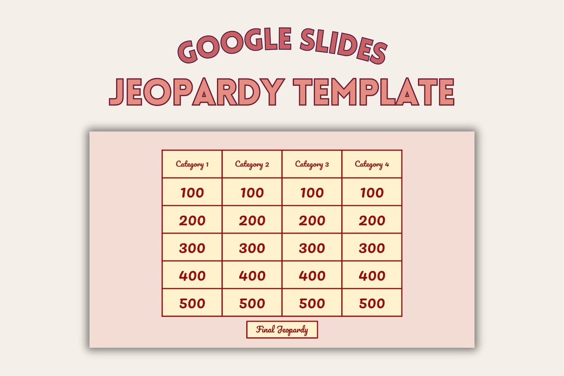 Jeopardy Google Slides Template | Editable Game | Sleepover Game ...